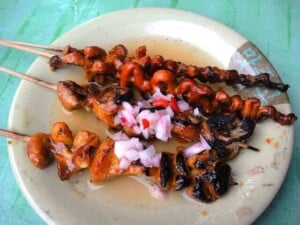 Isaw ng Manok (Grilled Chicken Intestine)