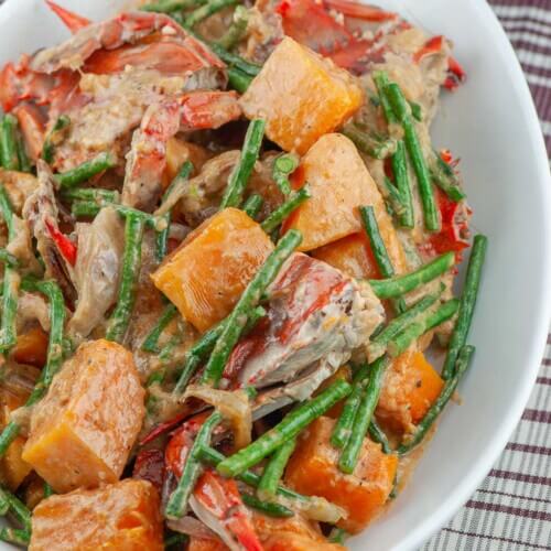 Ginataang Sitaw at Kalabasa with Fried Tilapia - Panlasang Pinoy