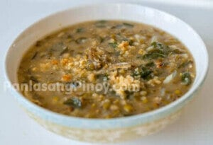 Monggo Guisado with Dilis and Malunggay (Mung Bean Stew)