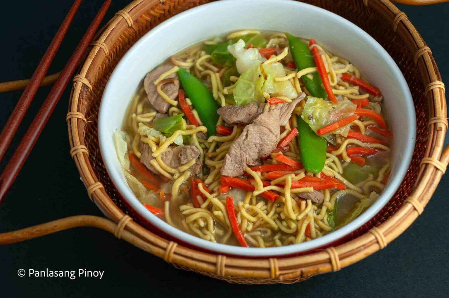 Pancit Bato Mami (Noodle Soup) - Panlasang Pinoy