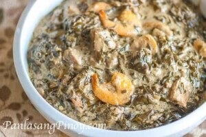Laing with Shrimp Recipe - Panlasang Pinoy