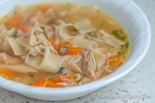 Pinoy Chicken Noodle Soup - Panlasang Pinoy