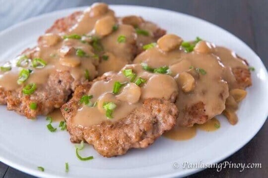 Pinoy Buger Steak With Gravy - Panlasang Pinoy