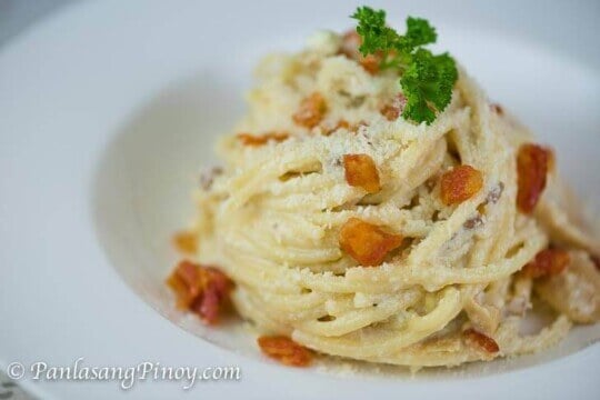 Pinoy Style Carbonara Recipe - Panlasang Pinoy