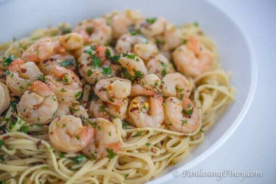 Shrimp Scampi with Linguine - Panlasang Pinoy