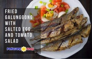 Fried Galunggong with Salted Egg and Tomato Salad - Panlasang Pinoy