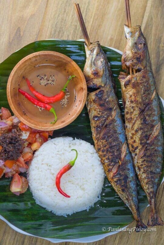 Inihaw na Galunggong with Ensaladang Talong - Panlasang Pinoy