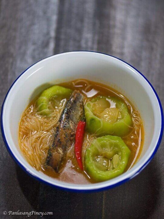 Spicy Sardinas with Patola and Miswa - Panlasang Pinoy