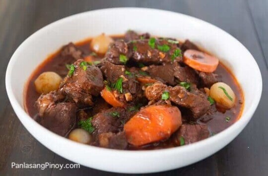 Red Wine Beef Stew - Panlasang Pinoy