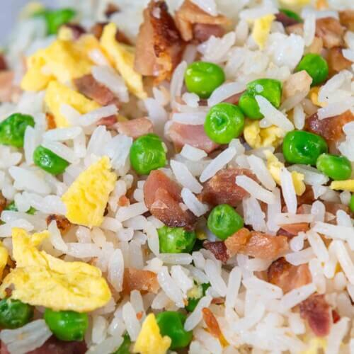 Ham and Egg Fried Rice with Sweet Peas - Panlasang Pinoy