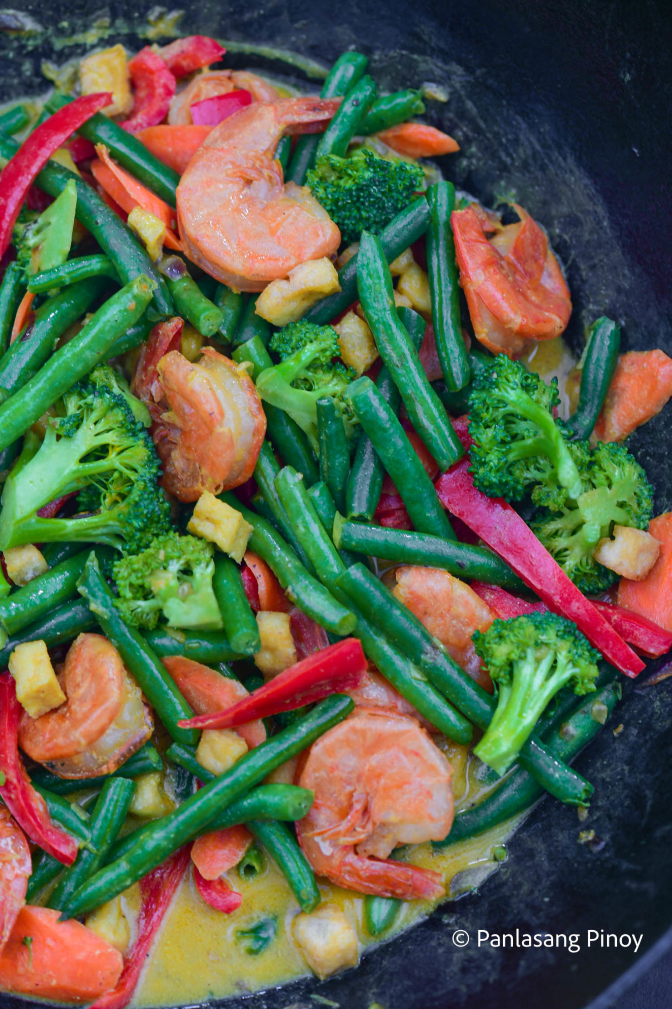 Healthy Ginataang Gulay with Tofu and Shrimp - Panlasang Pinoy