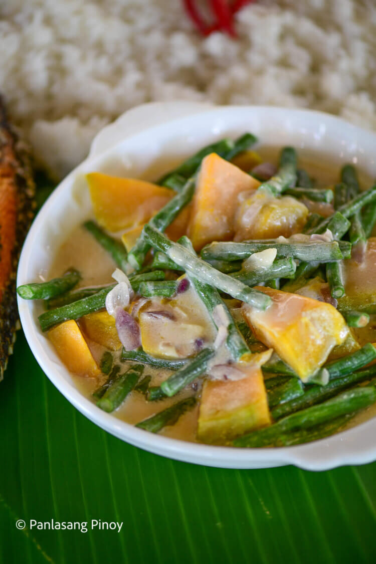 Ginataang Sitaw at Kalabasa with Fried Tilapia - Panlasang Pinoy