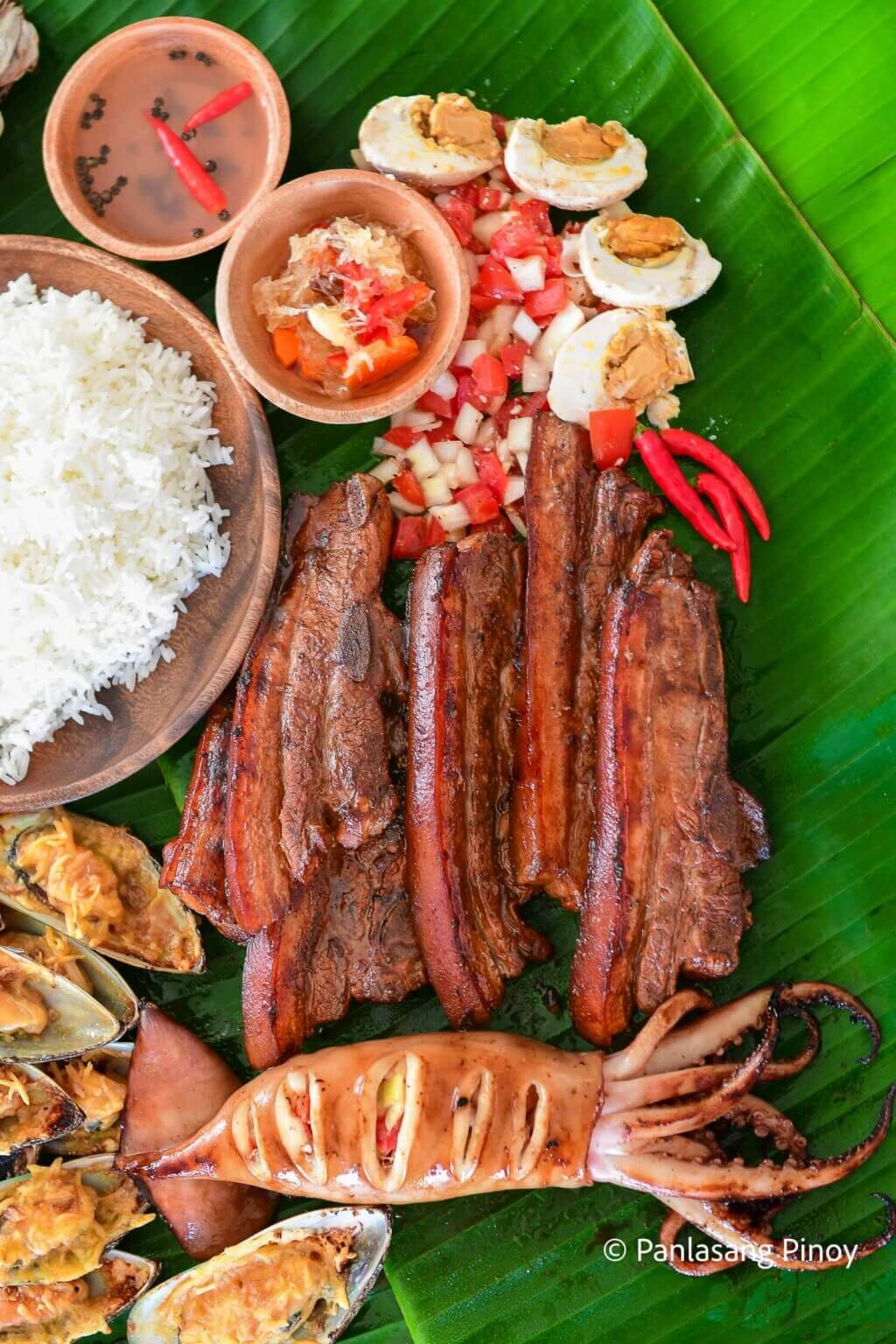 Inihaw na Liempo at Pusit - Panlasang Pinoy