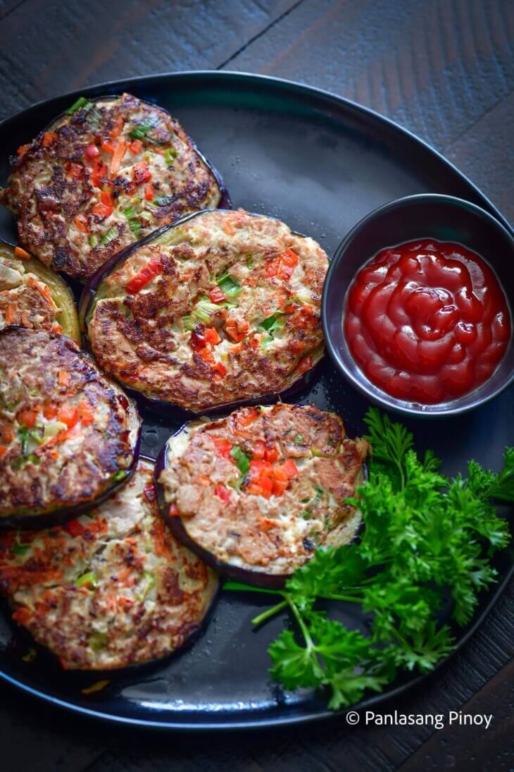 Relyenong Talong with Tuna - Panlasang Pinoy