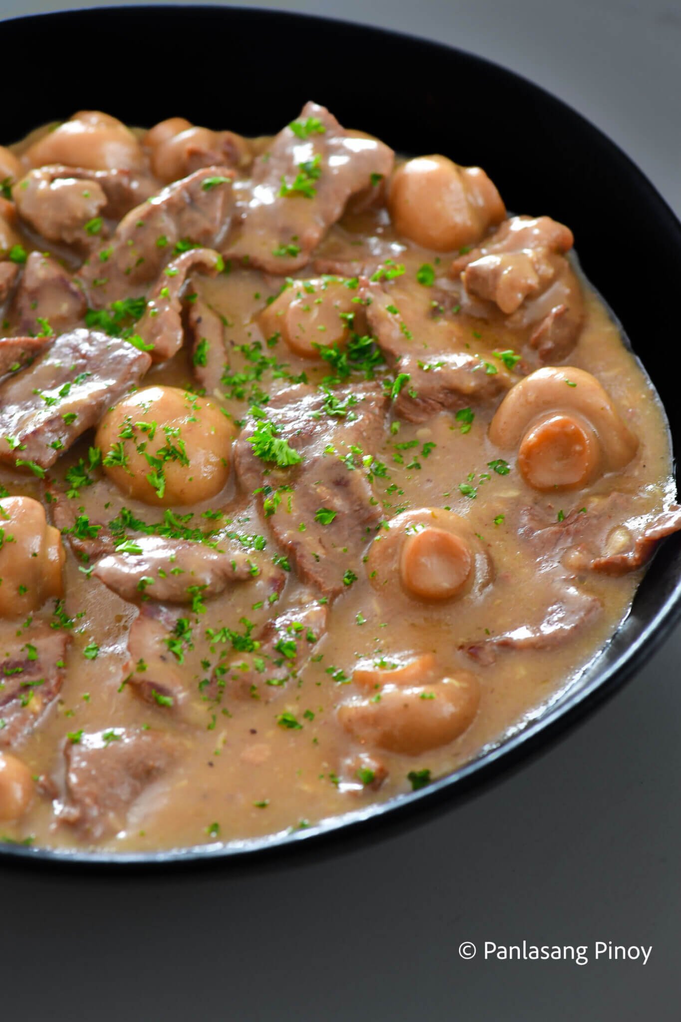 Creamy Beef with Mushroom - Panlasang Pinoy