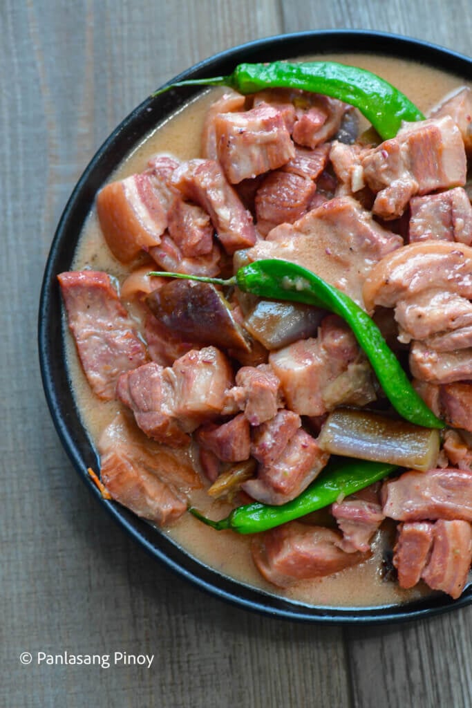 Pork Binagoongan sa Gata - Panlasang Pinoy
