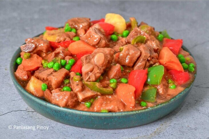 Cheesy Pork Caldereta - Panlasang Pinoy