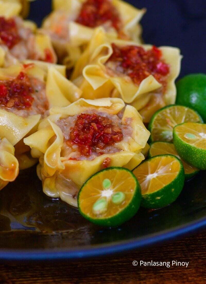 Siomai (Pork and Shrimp) with Chili Garlic Oil - Panlasang Pinoy