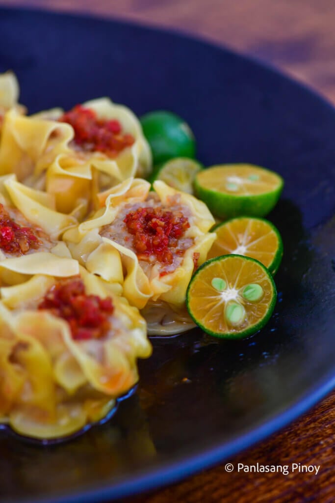Siomai (Pork and Shrimp) with Chili Garlic Oil - Panlasang Pinoy