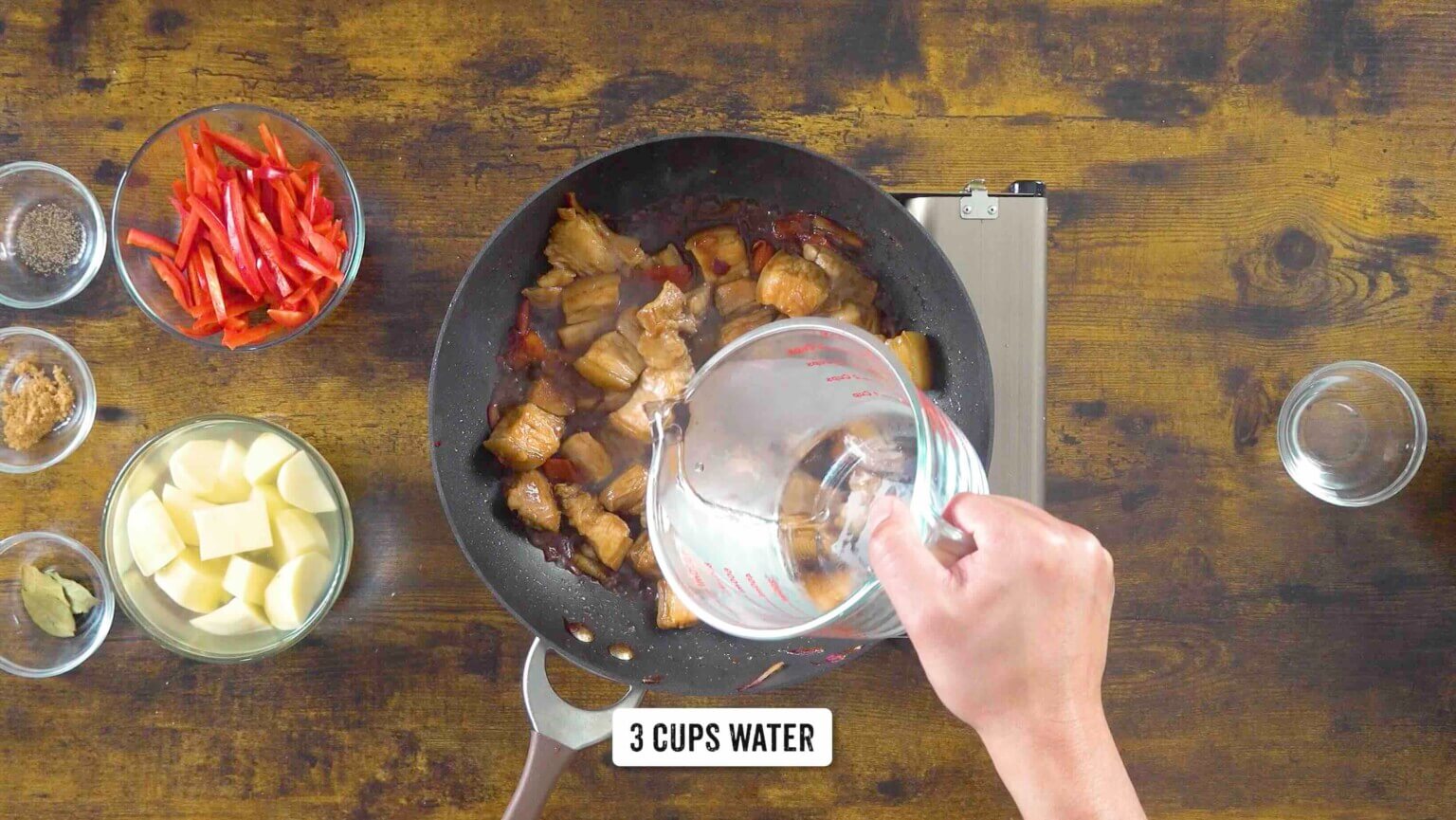 Braised Pork Belly with Potato and Peppers - Panlasang Pinoy