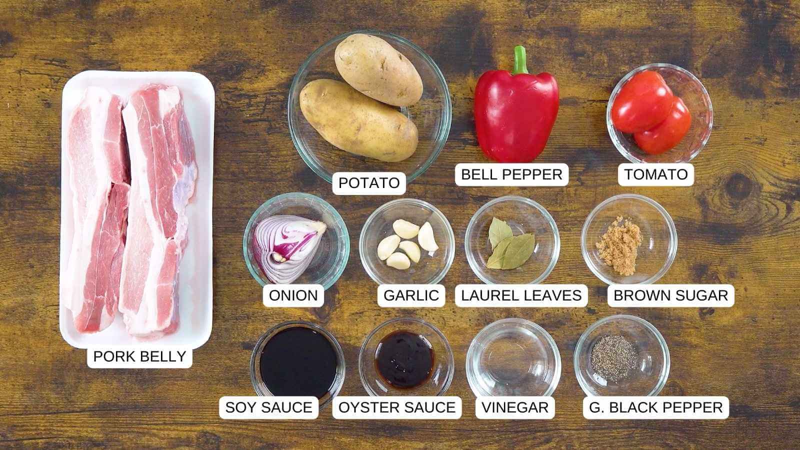 Braised Pork Belly with Potato and Peppers - Panlasang Pinoy