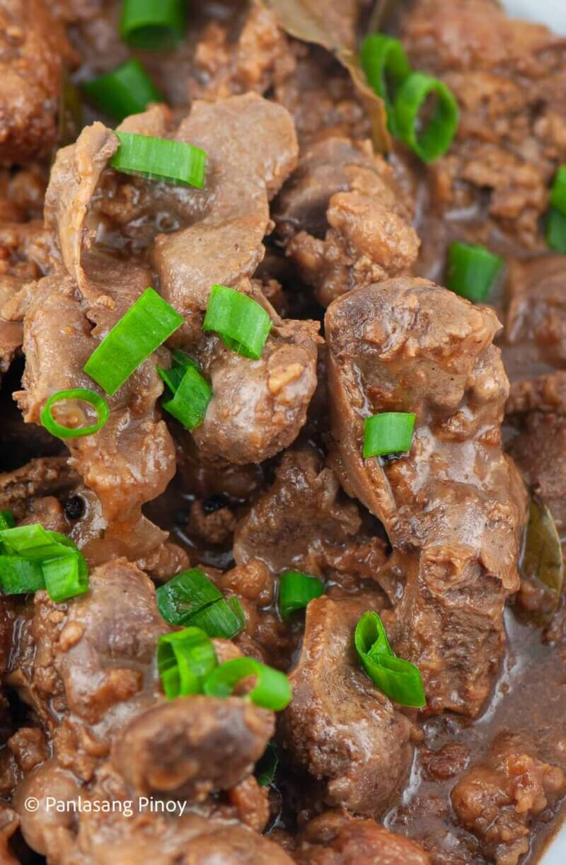 Chicken Liver and Gizzard Adobo - Panlasang Pinoy