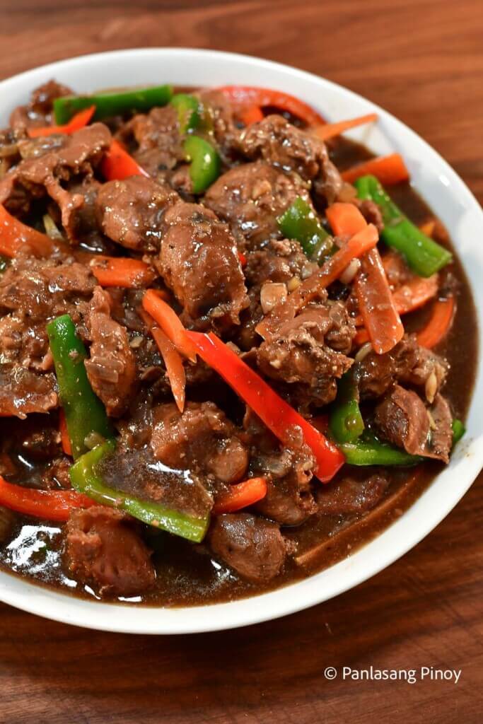 Chicken Liver and Gizzard in Oyster Sauce - Panlasang Pinoy