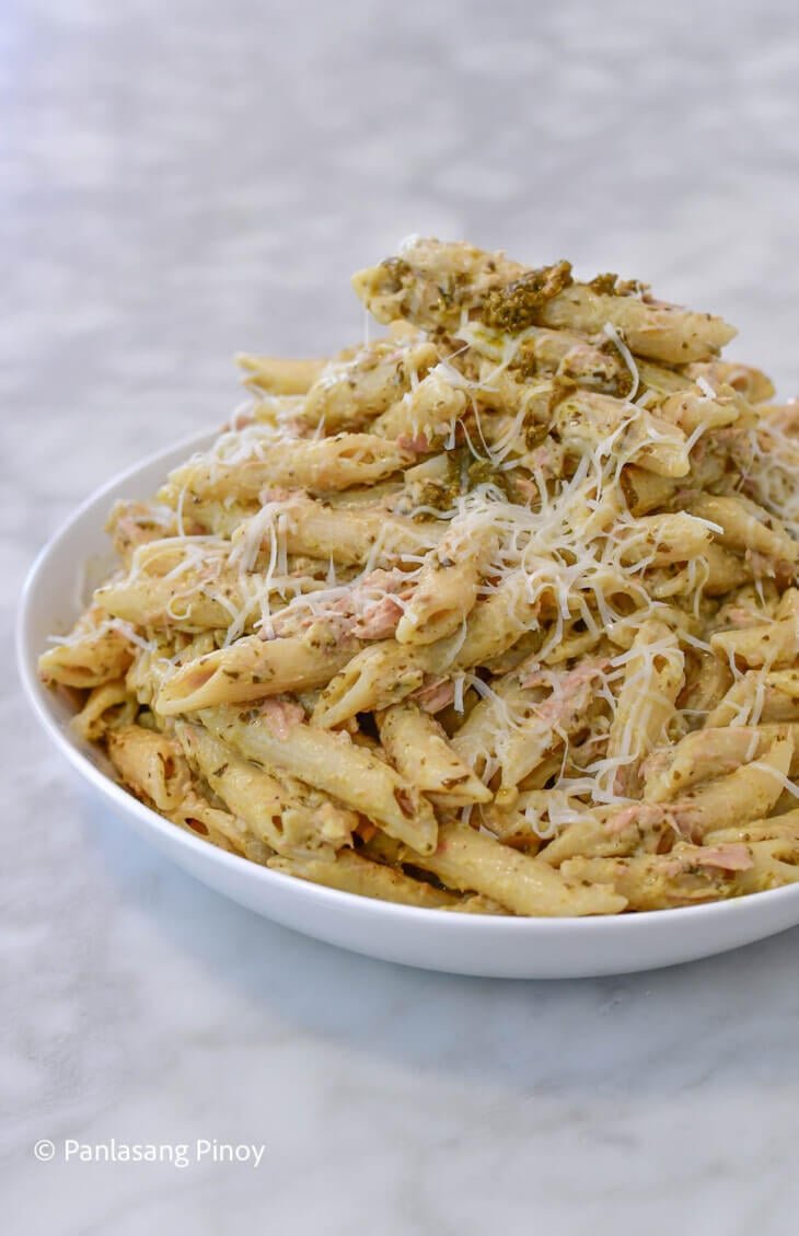 Tuna Pesto Pasta Recipe Creamy Version - Panlasang Pinoy