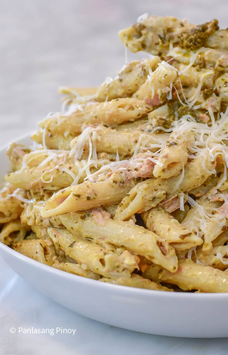 Tuna Pesto Pasta Recipe Creamy Version - Panlasang Pinoy