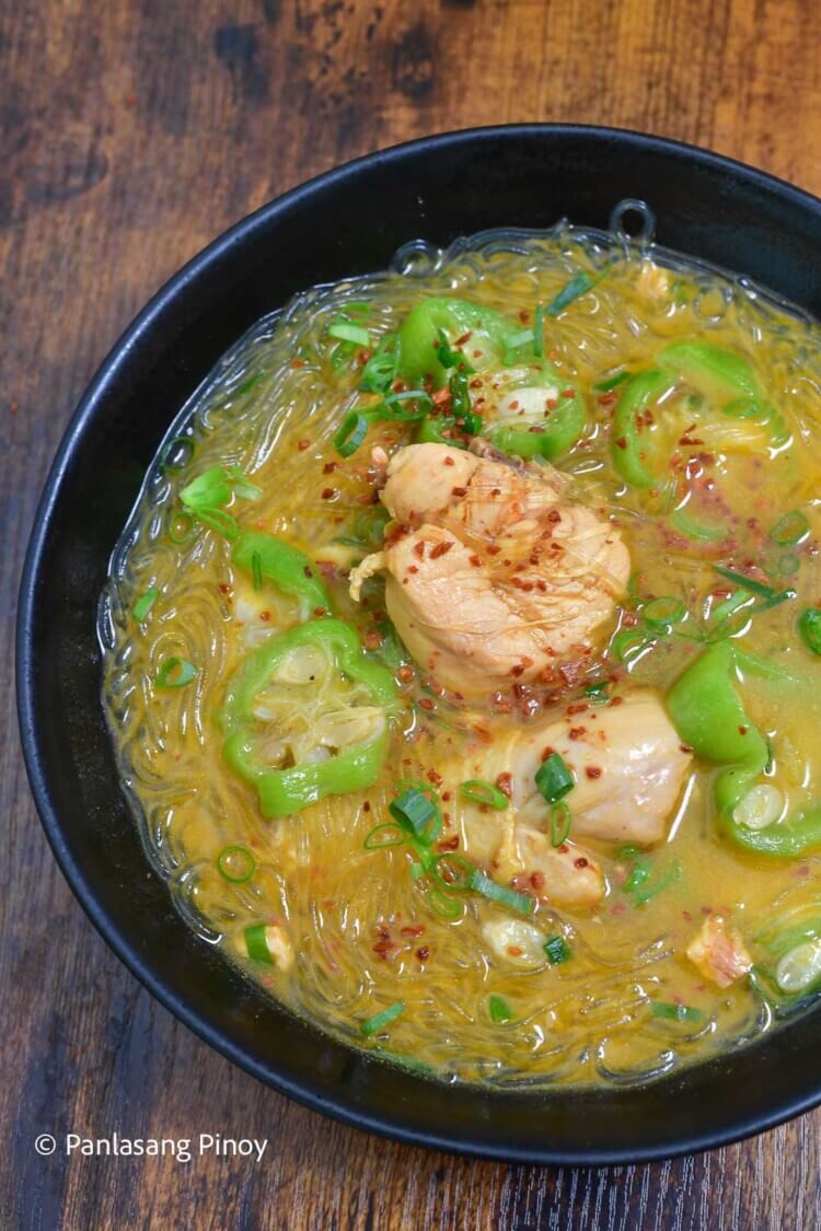 Chicken Sotanghon Soup with Patola - Panlasang Pinoy