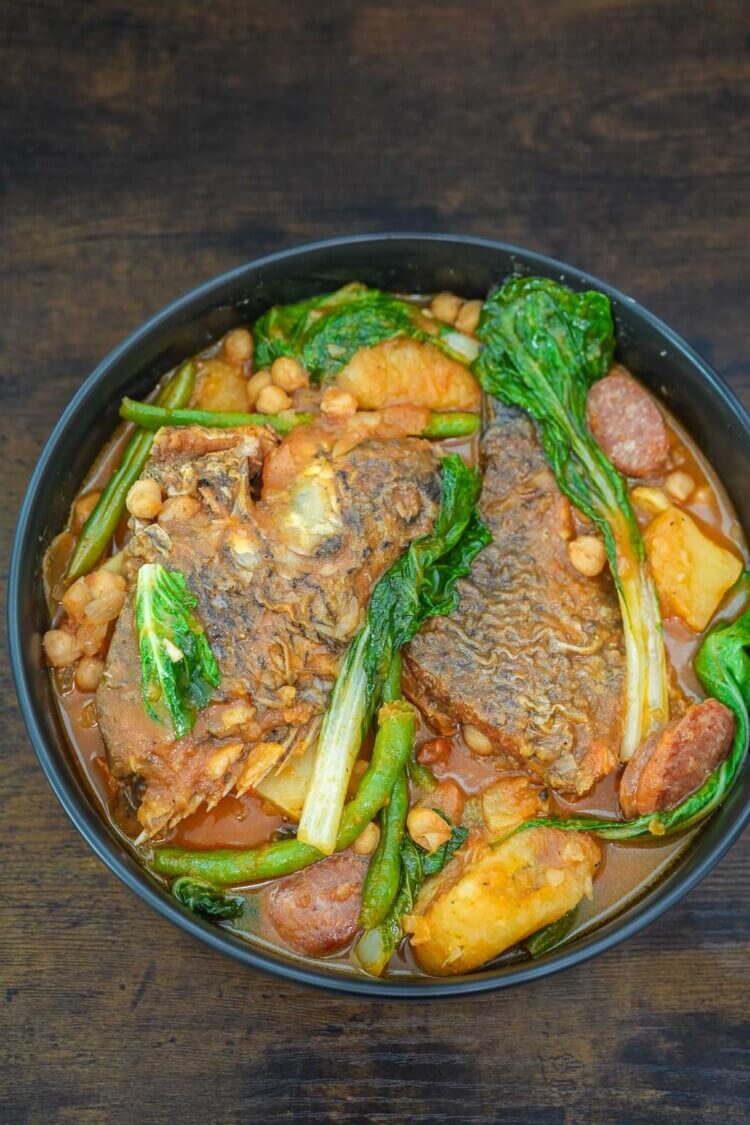 Fish Pochero (Filipino Fish and Vegetable Stew) - Panlasang Pinoy